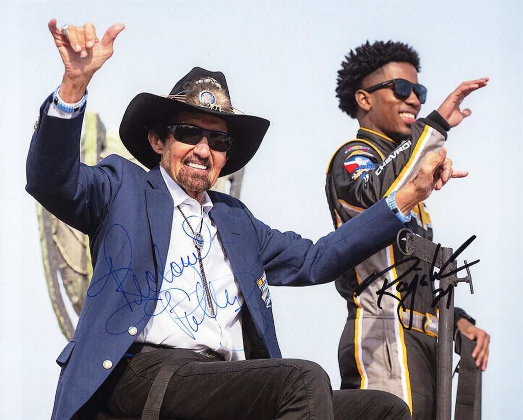 2X Signed Richard Petty & Rajah Caruth 2023 Rose Bowl Parade 8x10 Photo ...