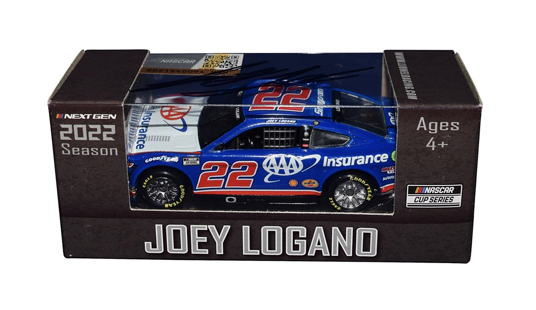 AUTOGRAPHED 2022 Joey Logano #22 AAA Racing 1/64 Diecast Car with COA ...