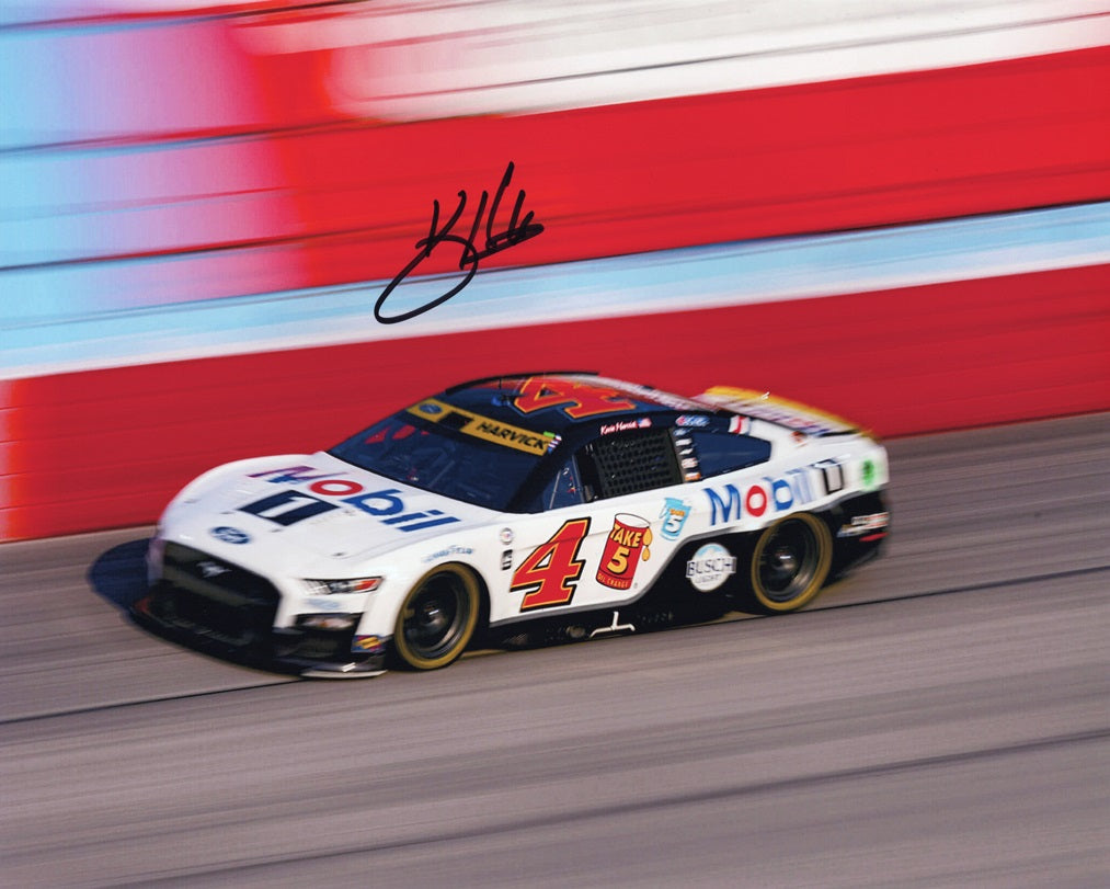 Autographed 2023 Kevin Harvick #4 Mobil 1 Racing 8x10 NASCAR Photo COA ...