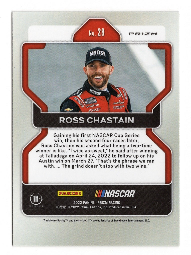 AUTOGRAPHED Ross Chastain 2022 Panini Racing SILVER PRIZM #1 Card COA ...