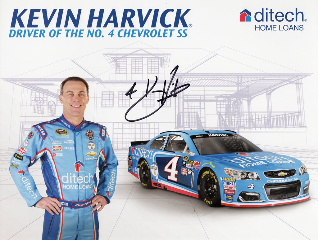 Autographed 2016 Kevin Harvick #4 Ditech Hero Card Inscribed Photo COA ...