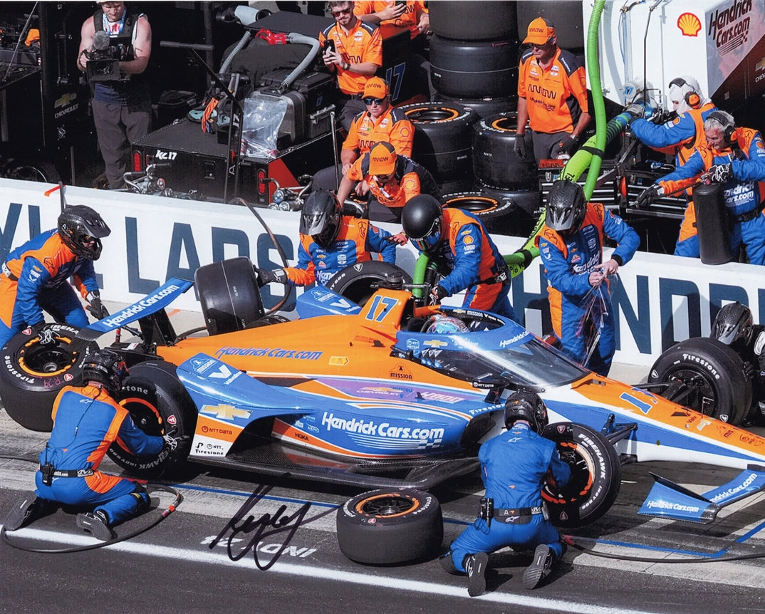 Autographed Kyle Larson 2024 Indy 500 Double Pit-Stop 8x10 Photo COA ...