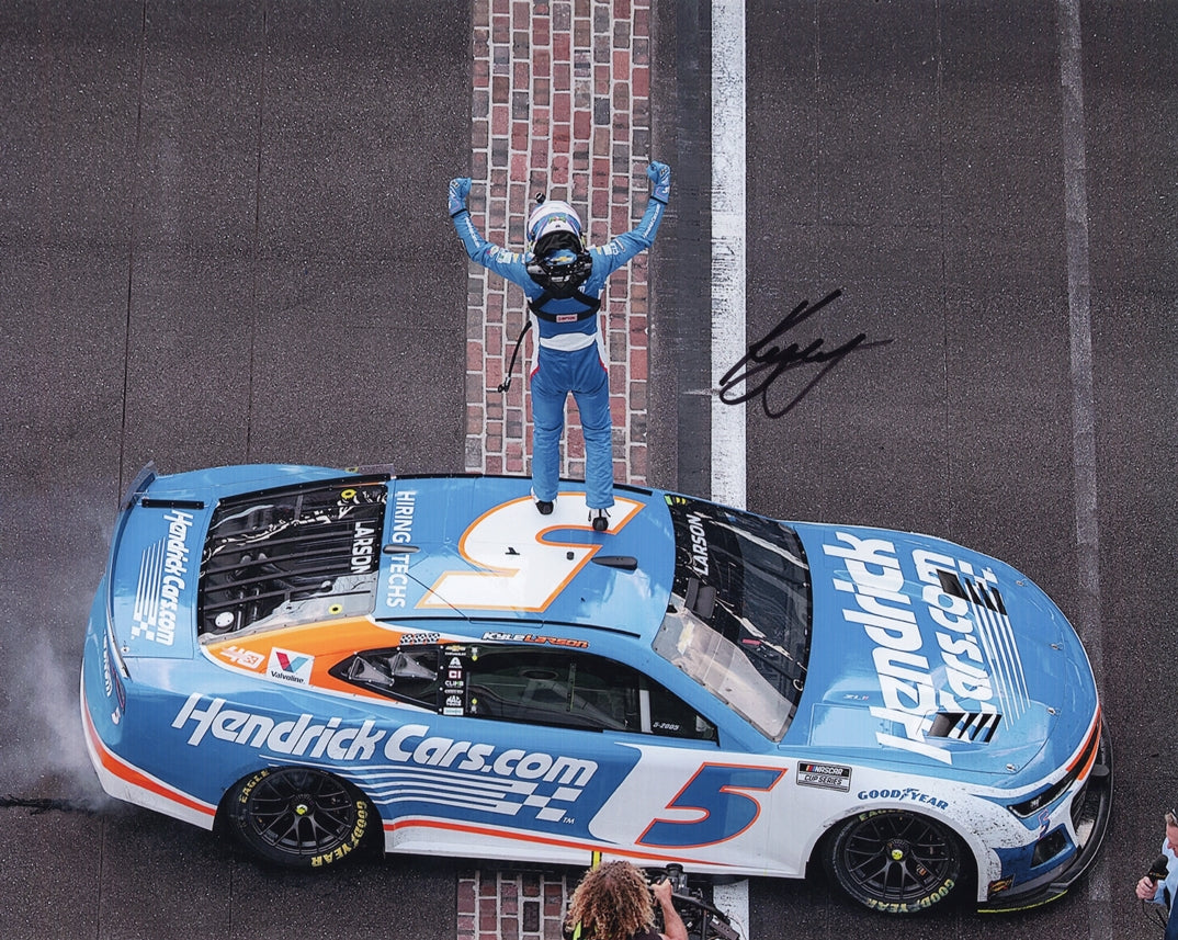 Signed 2024 Kyle Larson Brickyard 400 Win Victory Celebration Photo ...