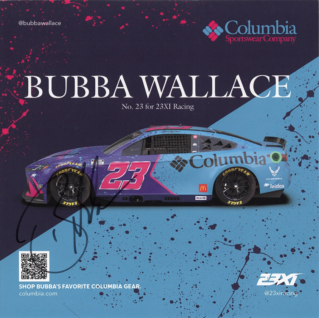Autographed 2025 Bubba Wallace #23 Columbia Hero Card NASCAR Photo COA ...