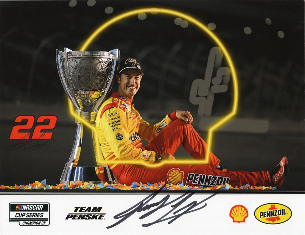 Autographed 2025 Joey Logano #22 Pennzoil 3X NASCAR Champion Hero Card ...