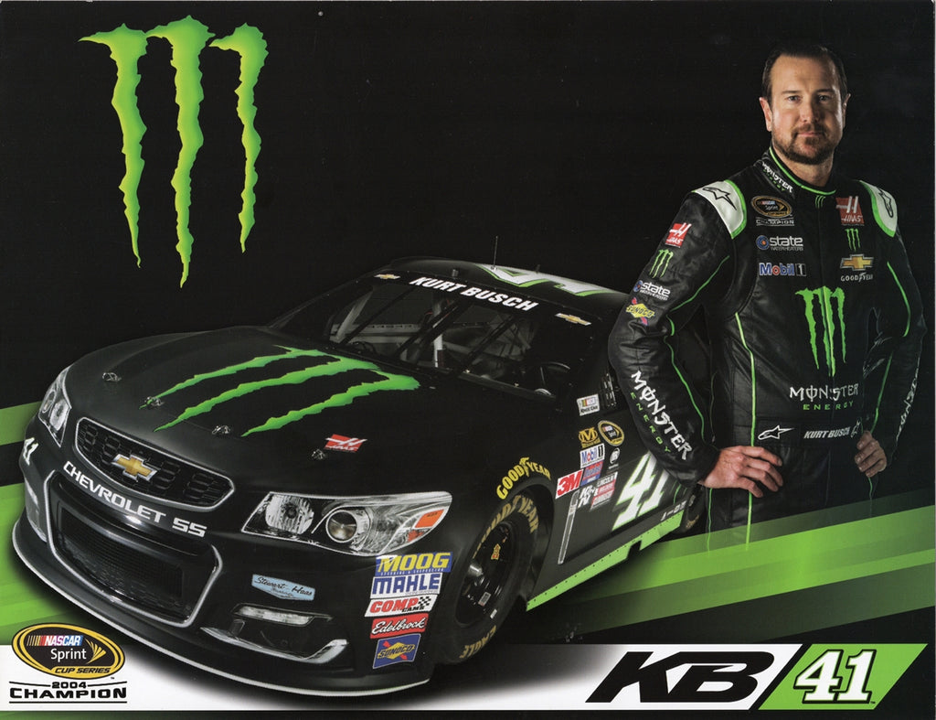 Autographed Kurt Busch #41 Stewart-Haas Hero Card NASCAR 9x11 Photo ...