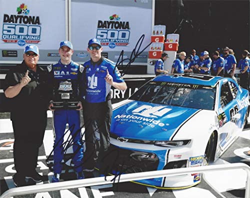 3X AUTOGRAPHED 2018 Alex Bowman/Rick Hendrick/Greg Ives #88 Nationwide ...