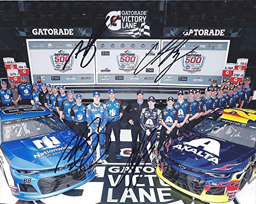 4X AUTOGRAPHED Alex Bowman/William Byron/Greg Ives/Chad Knaus 2019 Hen ...