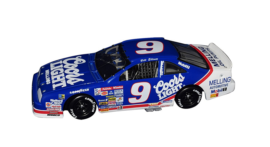 Autographed 1991 Bill Elliott 9 Coors Light Racing Blue Melling Ford Trackside