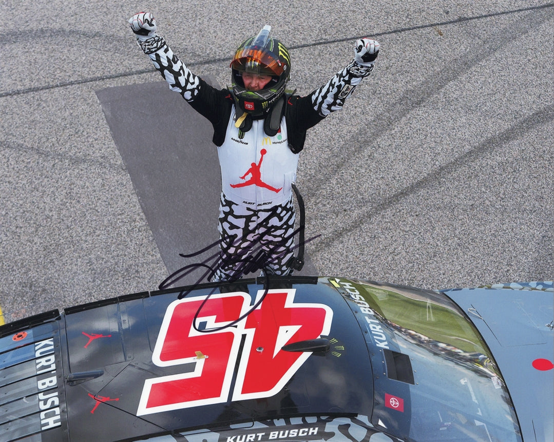 AUTOGRAPHED 2022 Kurt Busch #45 Michael Jordan Jumpman KANSAS RACE WIN ...